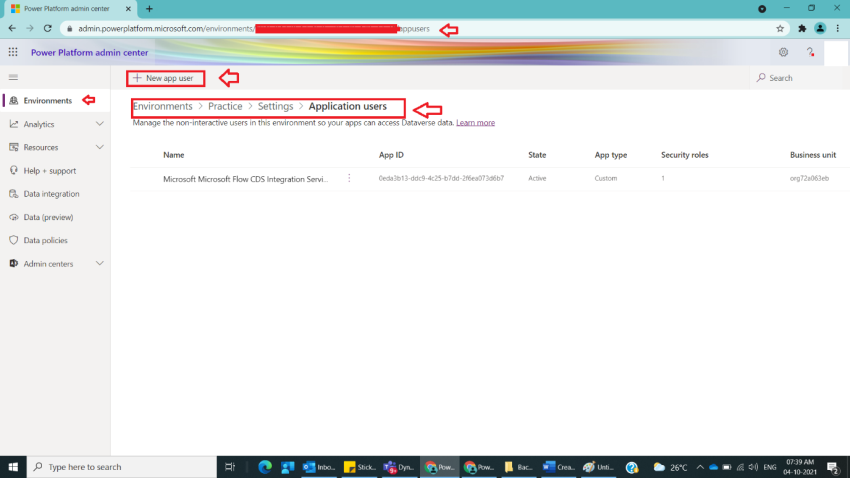 Create Application User In Dynamics Crm
